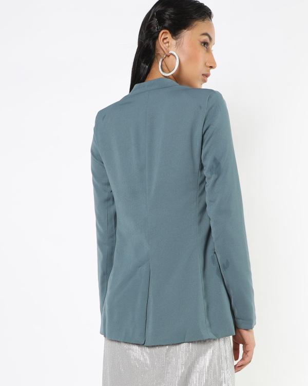 Front-Open Blazer with Flap Pockets - JioMart