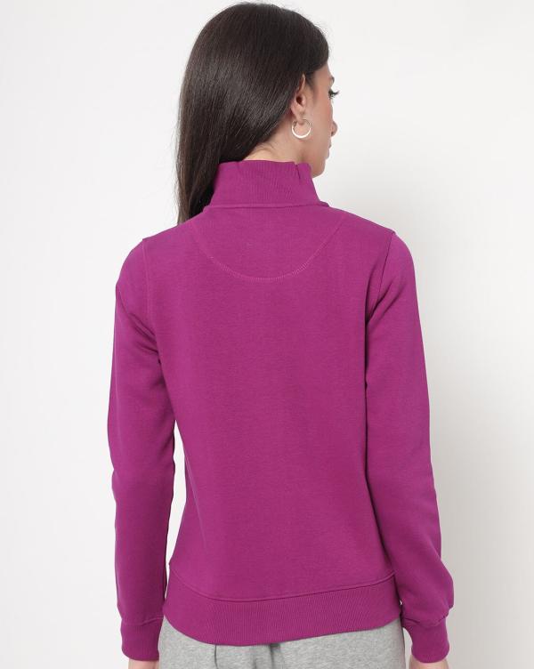 Turtle-Neck Zip-Front Sweatshirt - JioMart