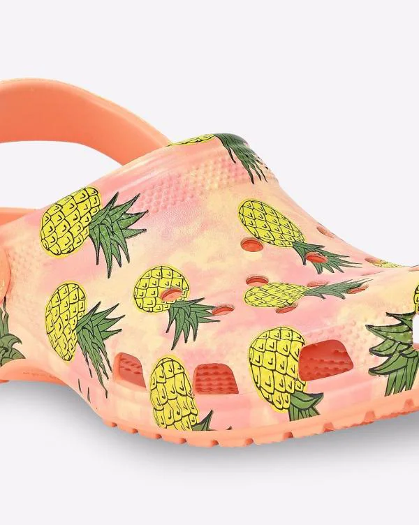 Pineapple Print Round-Toe Slingback Clogs - JioMart