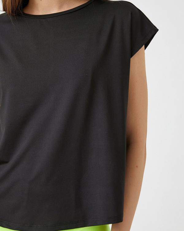 Crew-Neck T-shirt with Cap Sleeves - JioMart