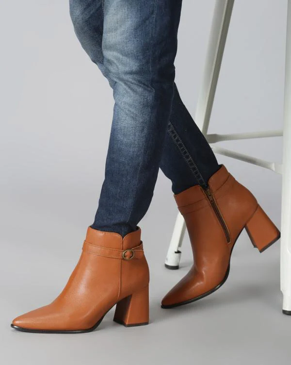 Ankle-Length Boots with Zip Closure - JioMart