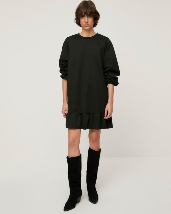 Shift Dress with Ruffled Hemline - JioMart