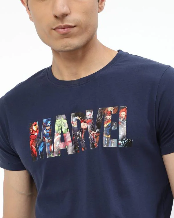 Marvel Print Crew-Neck T-shirt - JioMart