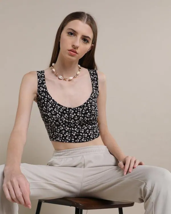 Floral Print Slim Fit Top - JioMart