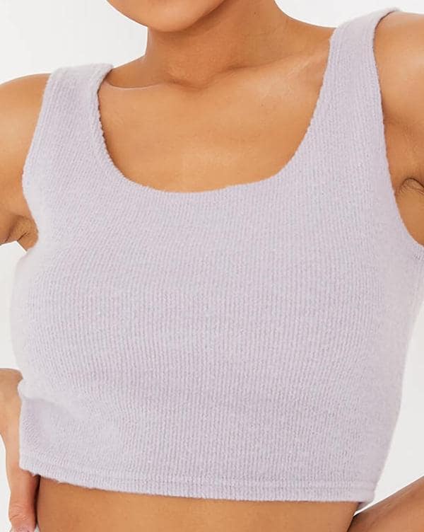 Ribbed Round-Neck Crop Top - JioMart