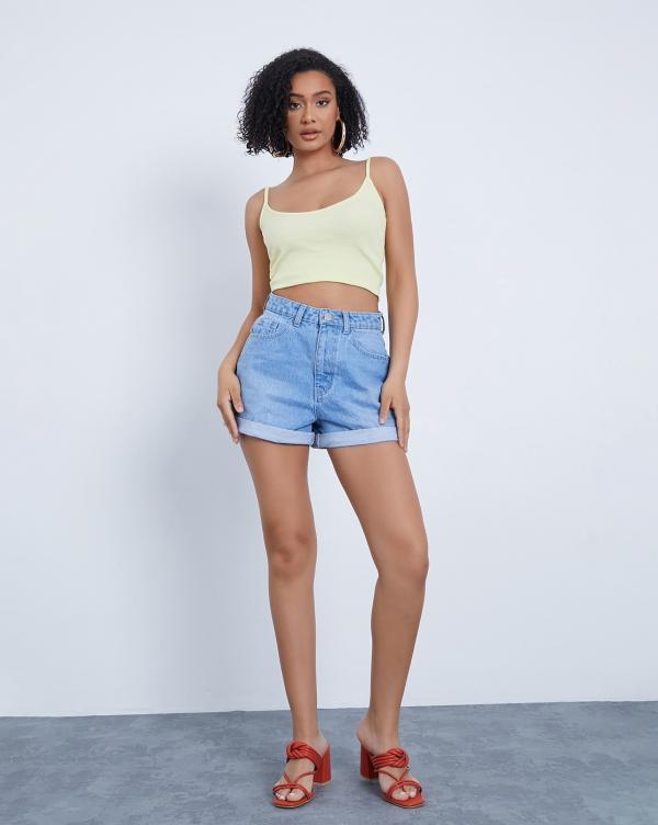 Ribbed Scoop-Neck Crop Top - JioMart