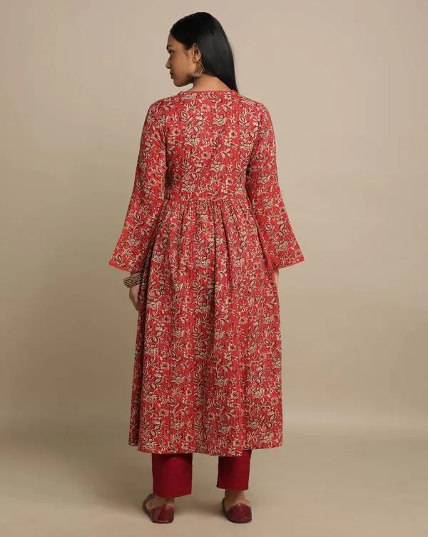 Floral Print Flared Kurta - JioMart
