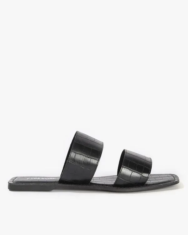 Croc-Embossed Double-Strap Sandals - JioMart
