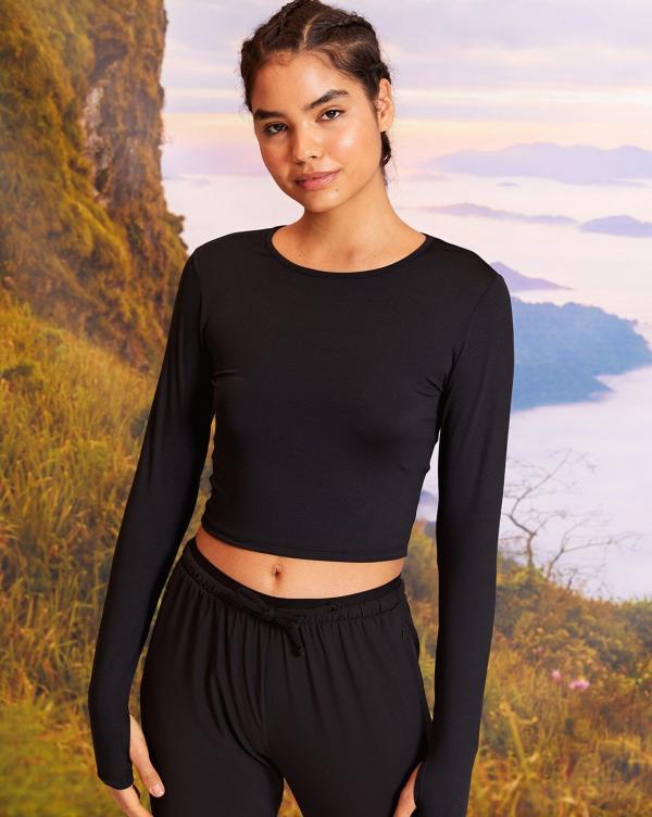 Fitted Round-Neck Crop Top - JioMart