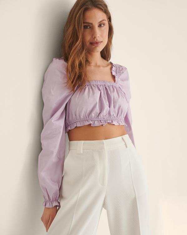 Square-Neck Top with Ruffle Accent - JioMart