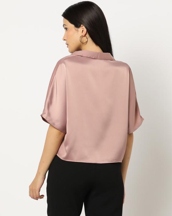 Button-Front Top with Notch Collar - JioMart