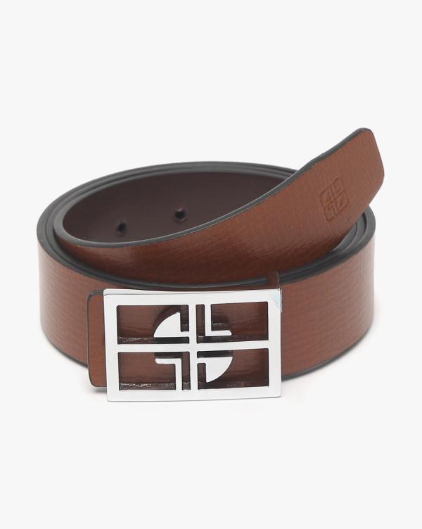 Leather Belt with Push-Pin Buckle - JioMart