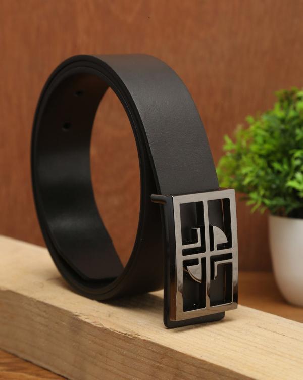 Leather Belt with Push-Pin Buckle - JioMart