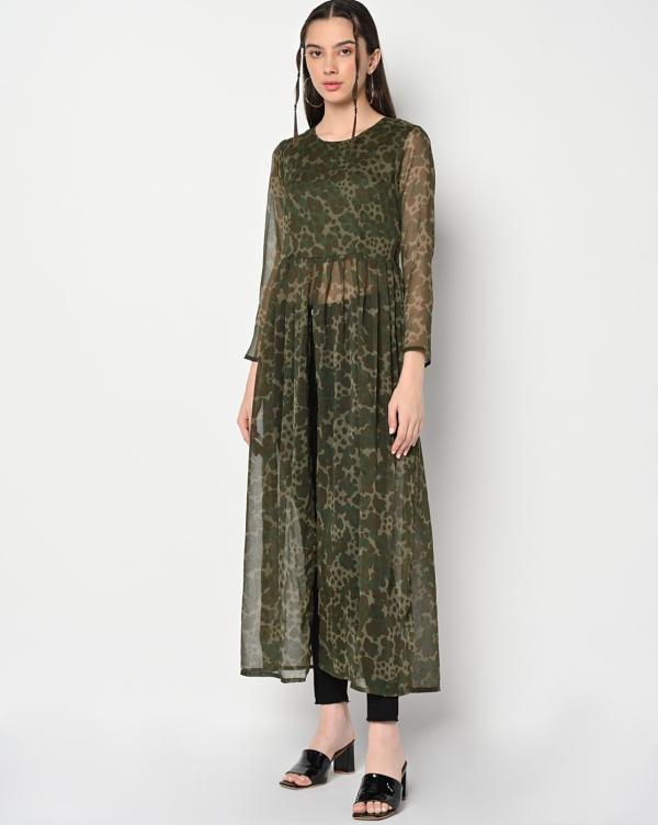 Printed Fit & Flare Dress - JioMart