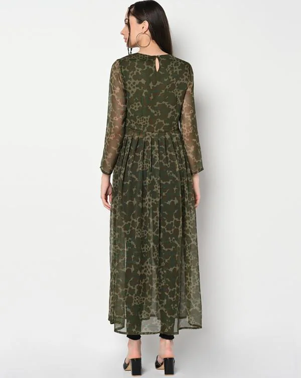 Printed Fit & Flare Dress - JioMart