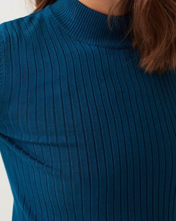 Ribbed High-Neck Pullover - JioMart