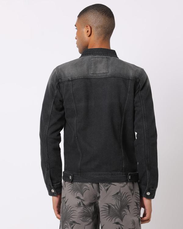 Slim Fit Denim Jacket with Flap Pockets - JioMart