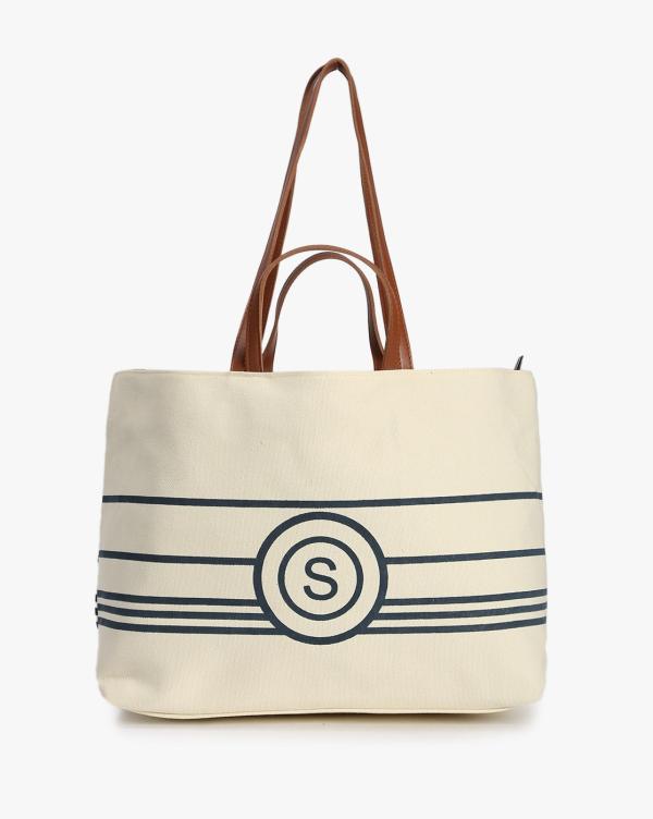 Striped Tote Bag with Sturdy Handles - JioMart