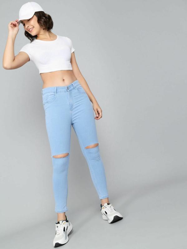 Knee-Cut slimfit jeans - JioMart