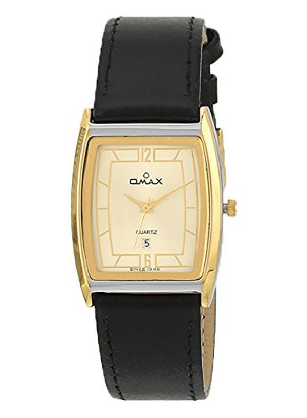 OMAX Analog Brown Watch Gold Dial With Brown Strap for Men ...