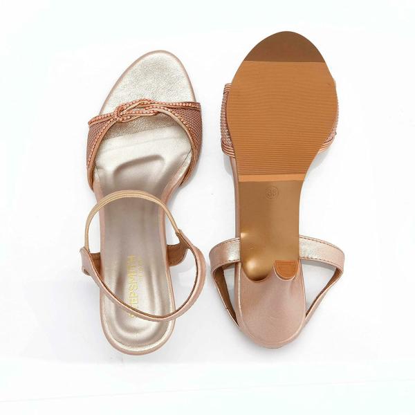 Stepsmith Women Stylized Heel Sandals (Gold) - JioMart