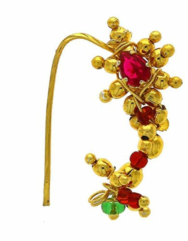 Anuradha Art Women Gold Plated Metal Maharashtrian Nath - JioMart
