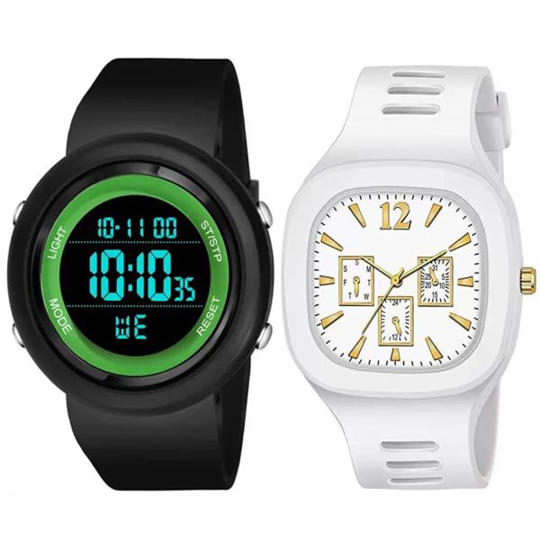 Red Fish New Green and Blue Round Shape Dial Digital Waterproof Watch ...