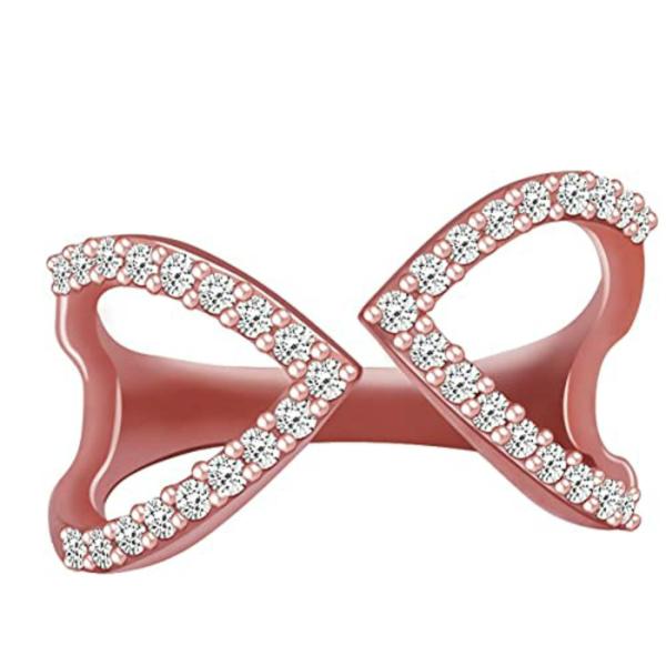 Giva Sterling Silver Adjustable Rose Gold Sparkling Embrace Ring - JioMart