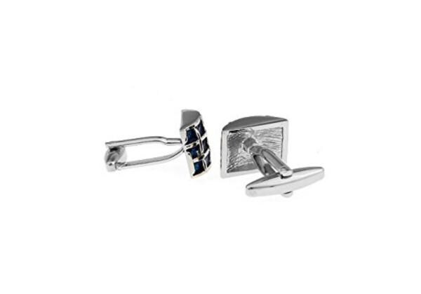 ZIVOM Blue and Silver Rectangular Cufflink (Men) - JioMart