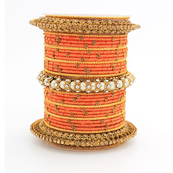 Traditional Thread bangle set with Pearl centre kada by Leshya - JioMart