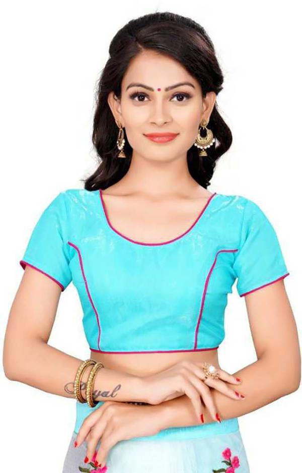 VM TEJANI Women Light Blue Embroidered Net Bollywood Saree - JioMart