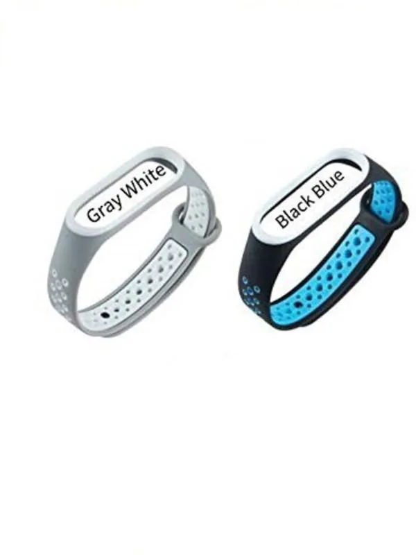 Askovid Grey And Blue Multi Holes Design Wristbands Smart Band Strap ...