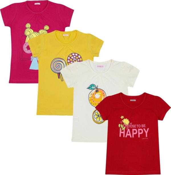 Luke and Lilly pack of 4 Girls Half Sleeve Tshirt - JioMart