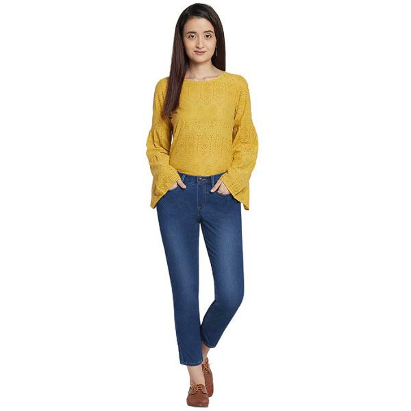 GO COLORS Store Women Blue Denim Jeans - JioMart