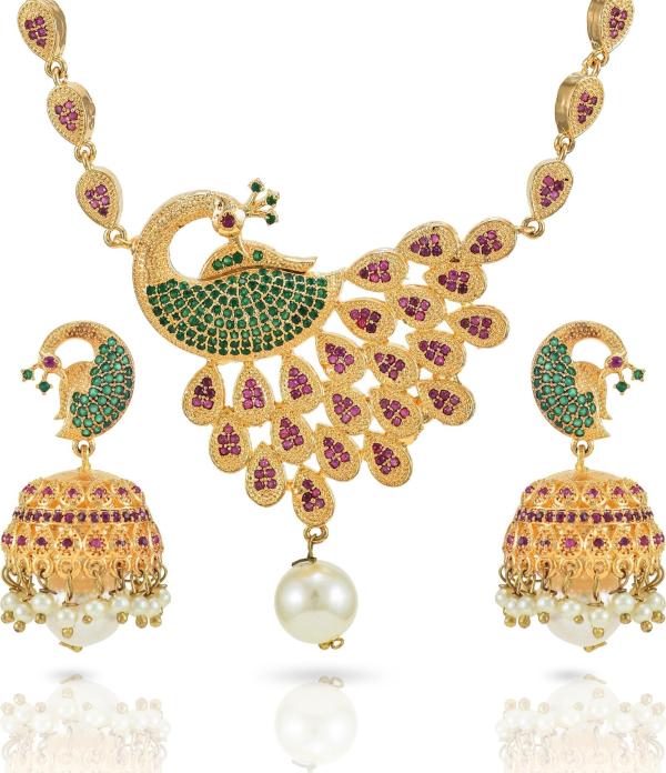 Charms Gold-Plated Alloy Gold Jewel Set For Women - JioMart