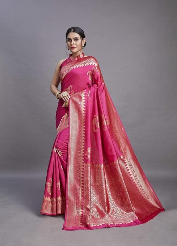 PANETAR Fancy Wedding Jacquard Saree For Bridal - JioMart
