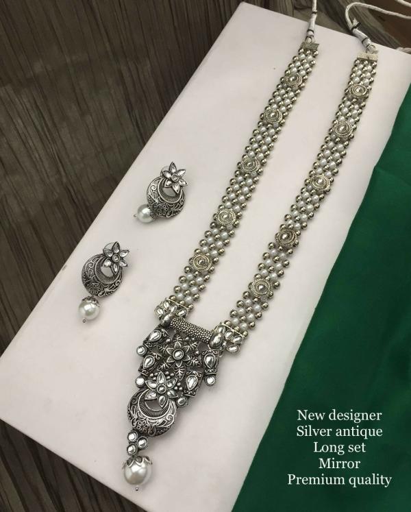 Primectrla Fab Gold Plated Brass Jewel Set (Silver) - JioMart