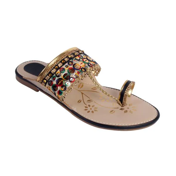 Stepee Ethnic Traditional Trendy Kolhapuri Black Chappal for Women ...
