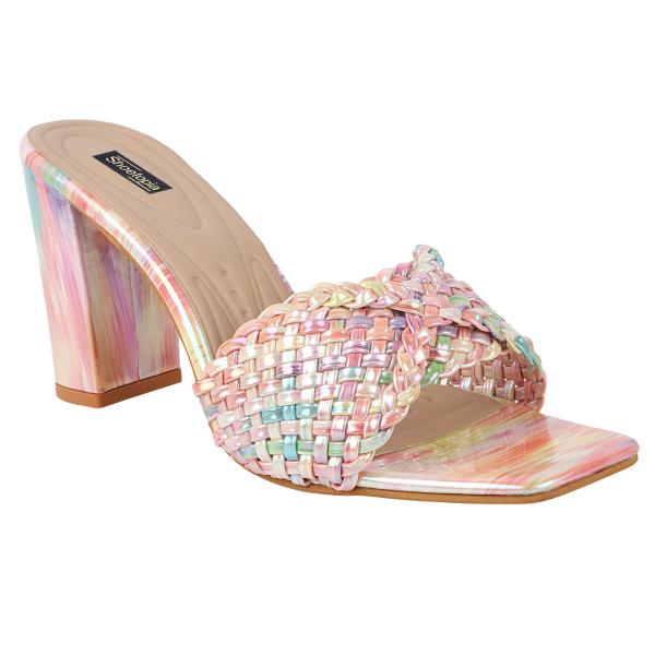 Shoetopia Women Stylish Multicolored Block Heels - JioMart