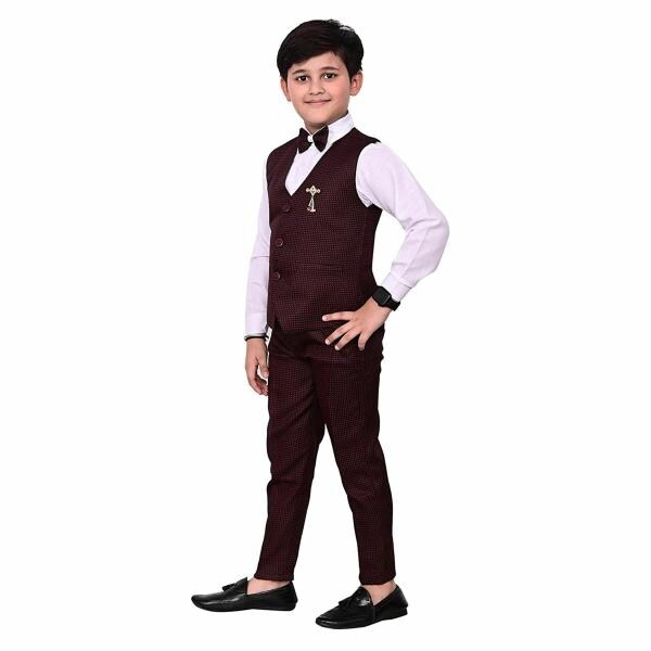 KLAUD ZEE Boys Maroon 3-Piece Set - JioMart