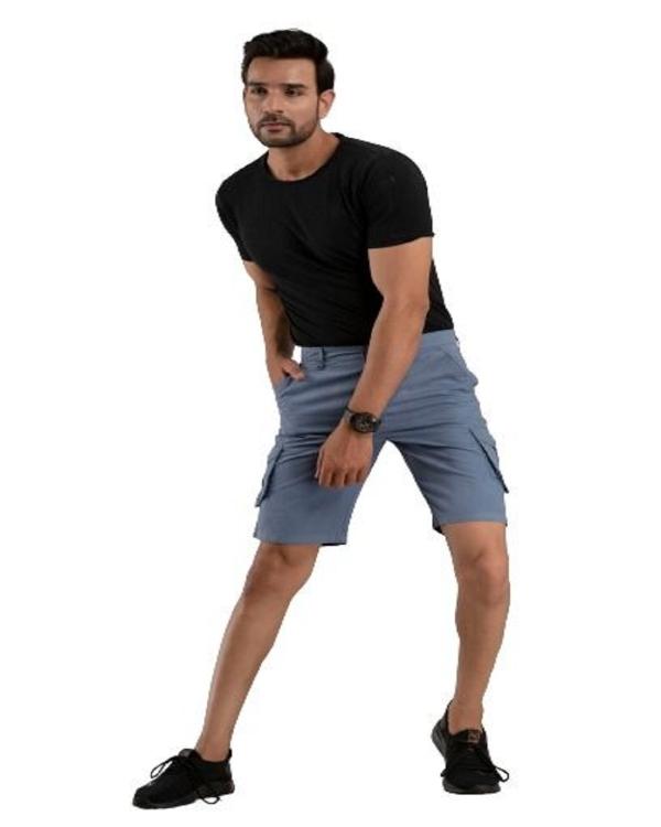 PINK MUSTACHE GREY CARGO 6 POCKET SHORTS - JioMart