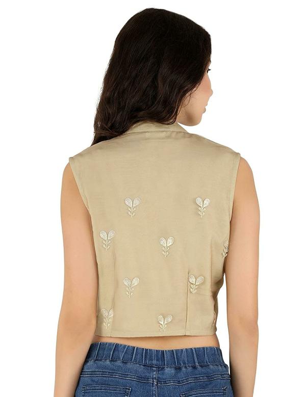 UNFAKENOW Women Gold Floral Net Top - JioMart