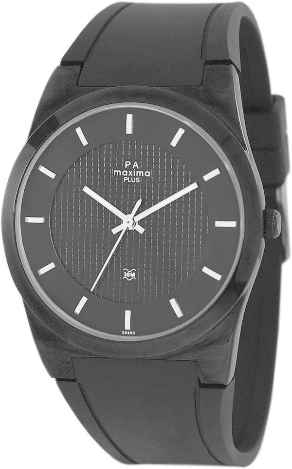 Maxima Analog Black Dial Black Strap Watch For Men (50800PAGB) - JioMart