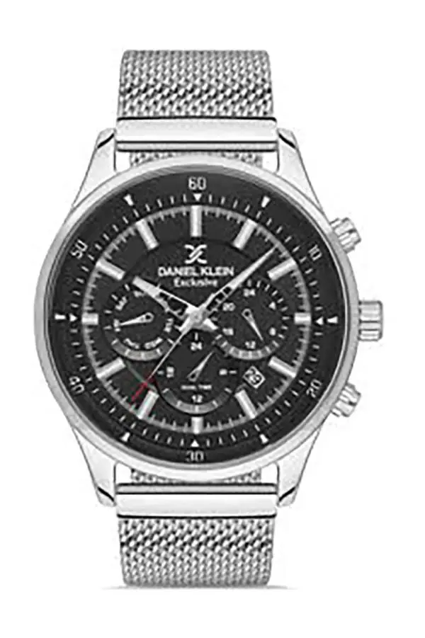 Daniel Klein Analog Gun Black Dial Silver Strap Watch for Men (DK.1. ...