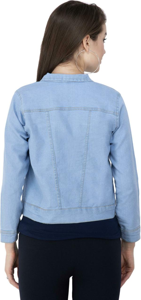 Montrez Women Light Blue Solid Jacket - JioMart