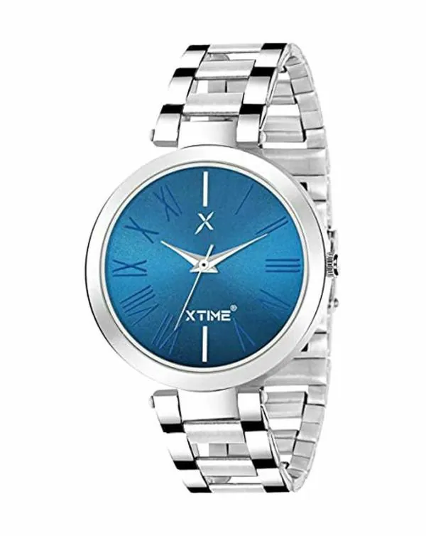 XTIME Analog Blue Dial Silver Strap Watch for Women & Girls - JioMart