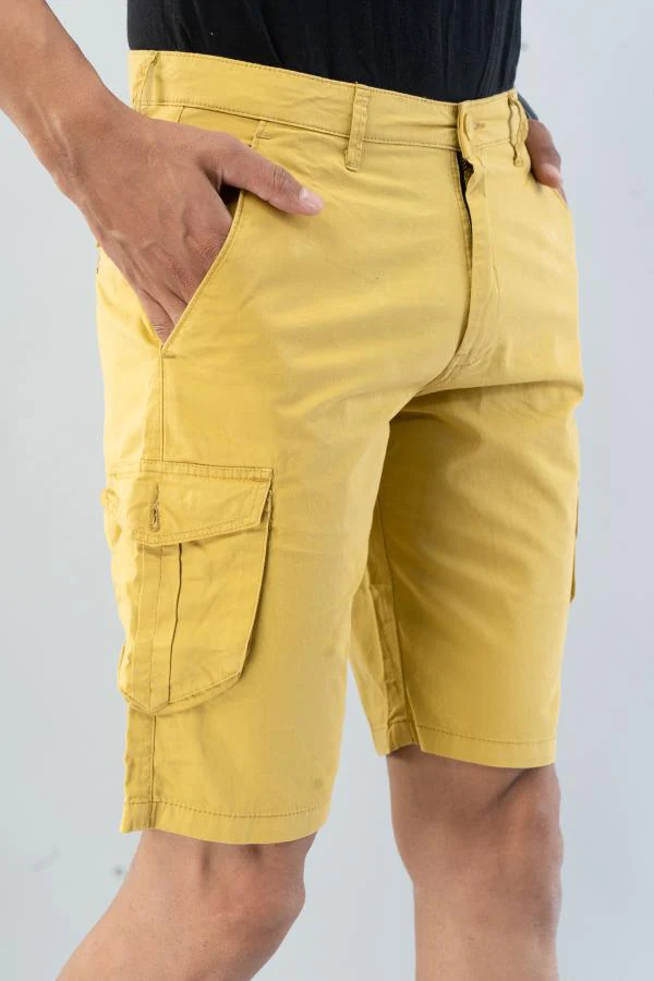 PINK MUSTACHE MUSTARD CARGO 6 POCKET SHORTS - JioMart