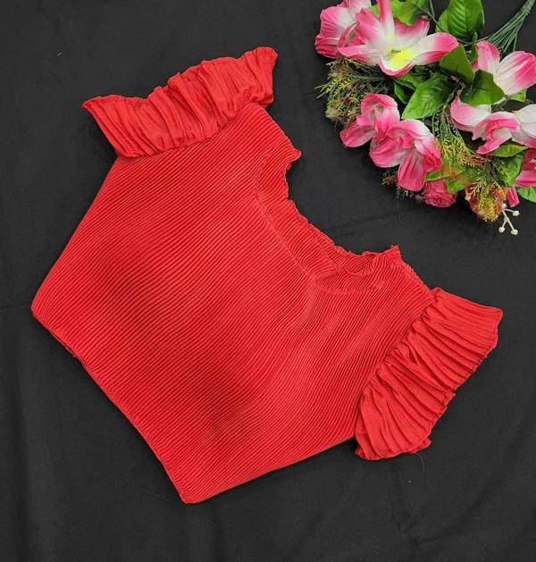 YOELLA Women Red Chiffon Blouse - JioMart