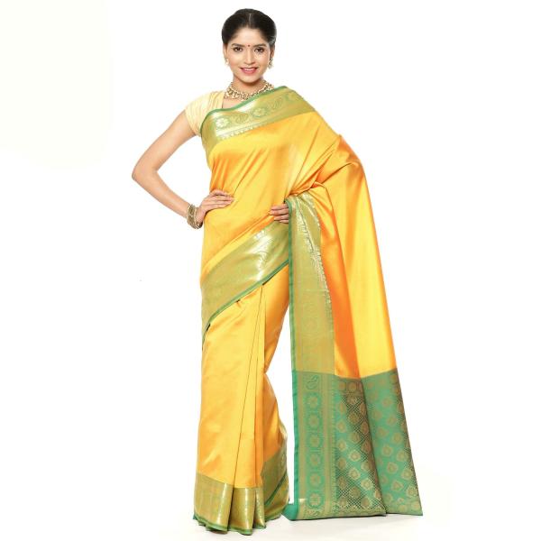 PTIEPLBanarasi Silk Works Gold Valkalam Katan Silk Anchal Banarasi ...