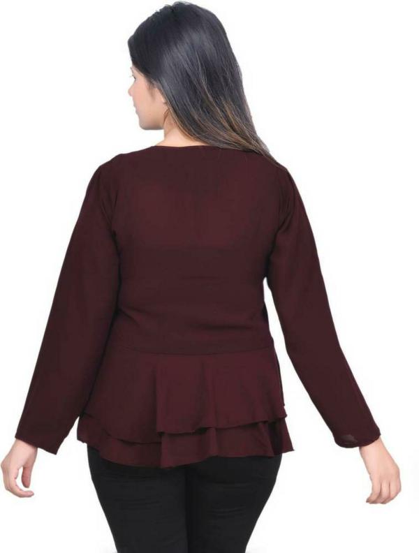 Fikroo Girls Maroon Solid Chiffon Tunic Top 12 - 13 Years - JioMart